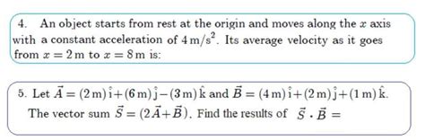 Solved An Object Starts From Rest At The Origin And Moves Chegg