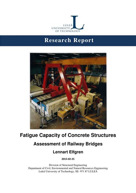 Pdf Fatigue Capacity Of Concrete Structures Assessment Of Railway Bridges