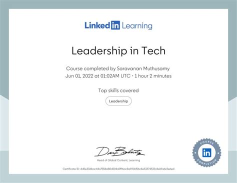 saravanan muthusamy on linkedin certificate of completion