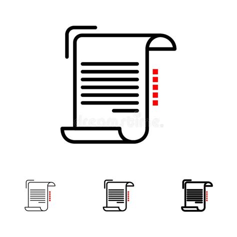 Document Report Note Paper Guidelines Bold And Thin Black Line Icon