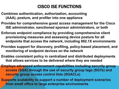 cisco identity services engine ise pptx operating systems computer software and applications
