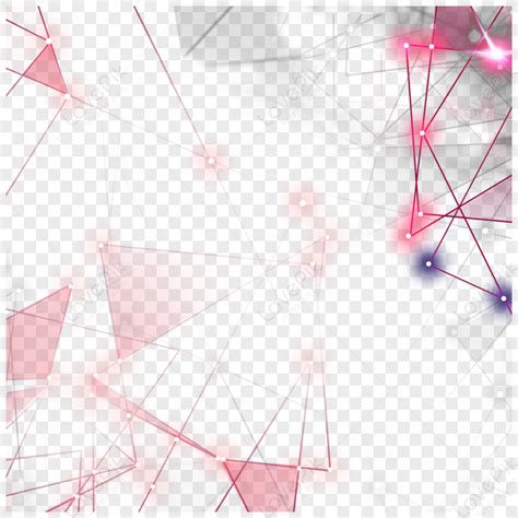 Red Line Geometric Light Effect Technology Border Technology Effects Geometric Effects Png Free