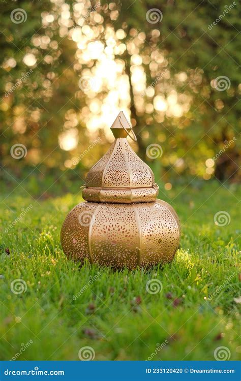 Ramadan Time Muslim Holiday Ramadanlantern Mubarak In The Grass In