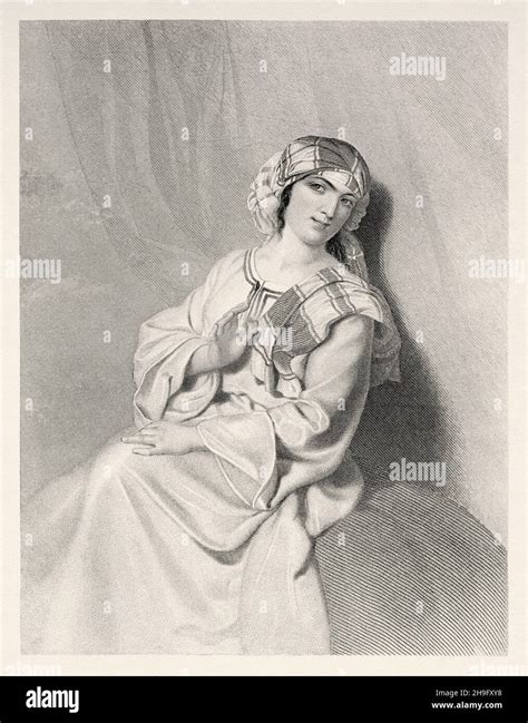 Sarah Wife Of Tobit Old 19th Century Engraved Illustration From