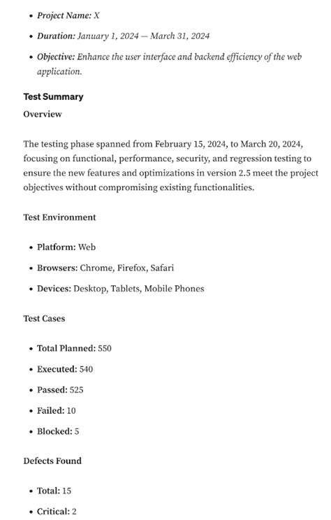 Anatomy Of A Next Level Software Test Report