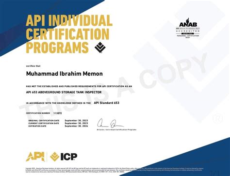 Alhamdollilah Finally Received Api 653 Certificate Feeling Blessed ☺️