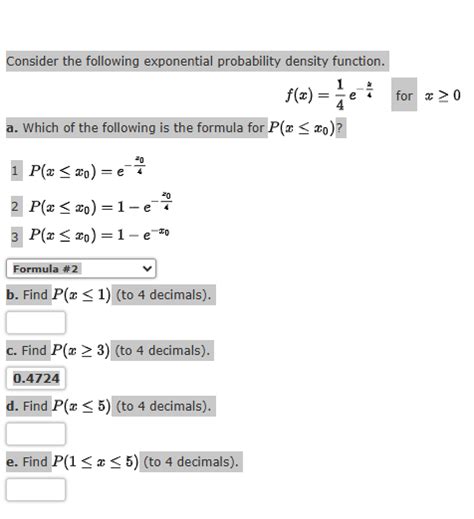 Solved Consider The Following Exponential Probability Den