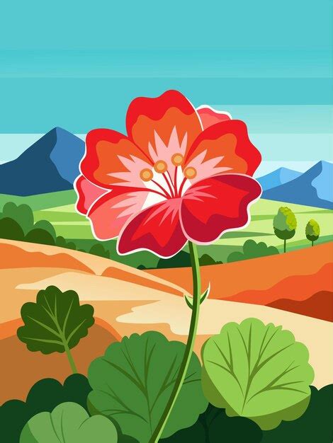 Geranium Landscape Vectors And Illustrations For Free Download