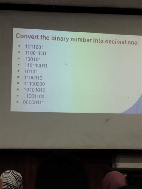 Convert The Binary Number Into Decimal One 1011001 11001100 100101 11011