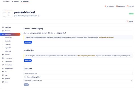 How To Clone A Website To Staging Pressable