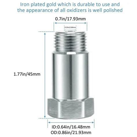 10pcs O2 Oxygen Sensor Spacer Adapter Test Pipe Extension Extender Adapter Cel M18x1 5 Hho 45mm