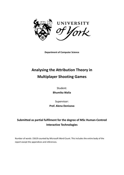 Pdf Analysing The Attribution Theory In Multiplayer Shooting Games
