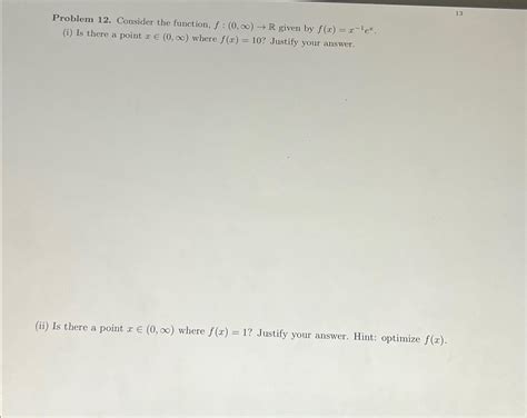 solved problem 12 ﻿consider the function f 0 ∞ →r ﻿given