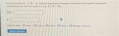 Solved Given The Vector Vec U Find The Chegg