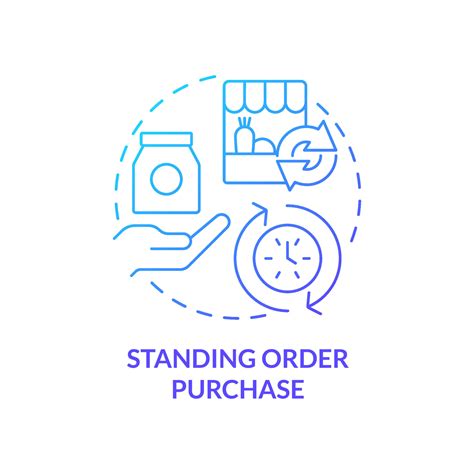 Standing Order Purchase Blue Gradient Concept Icon Food Procurement Abstract Idea Thin Line