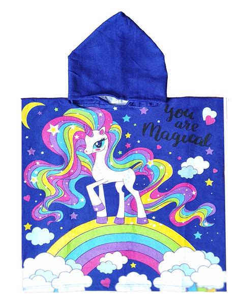 Дитячий рушник з капюшоном Єдиноріг та Веселка 115х60 см Homebrand 911624 — купить на Eva Ua