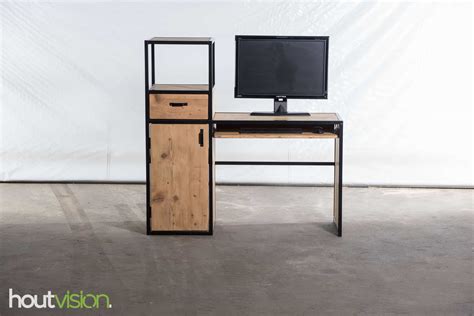 Houten Computertafel Uitschuifbaar Van Houtvision Uniek Ontwerp Houtvision