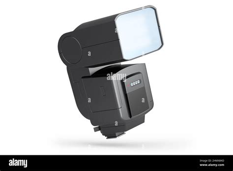 Camera External Flash Speedlight Isolated On White Background 3d Rendering And Illustration Of