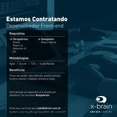 Londrina Prremoto Front End Developer Na X Brain · Issue 2979