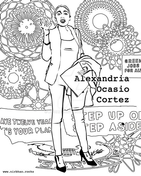 Alexandria Ocasio Cortez Is Awesome Coloring Page By Nirbhao On Deviantart
