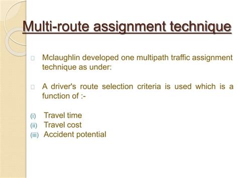 Methods Of Route Assignment Pptx