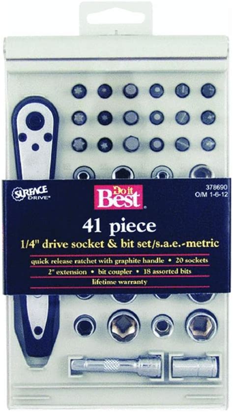 41pc 1 4 IN Socket Set Drive Sockets Amazon Com