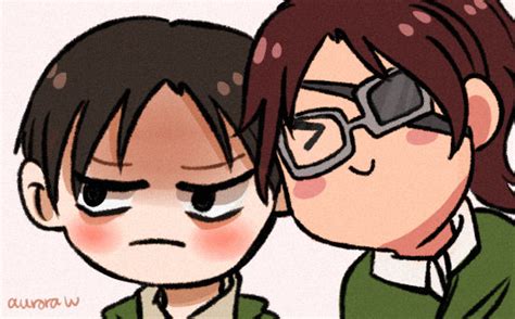 Levihan Levi Ackerman And Hange Chibi By Aurorawgrice On Deviantart