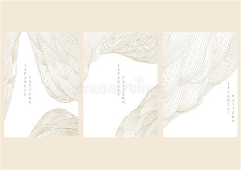 Japanese Background With Line Pattern Vector Abstract Landscape