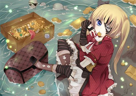 Anime Girls Eye Patch Treasure Pirates Wallpaper Anime Wallpaper