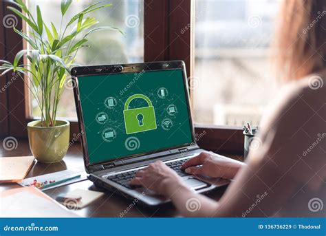 Cyber Security Concept On A Laptop Screen Stock Image Image Of Data Cyber 136736229