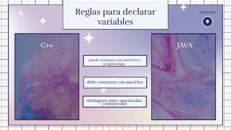 reglas para declarar variables genially