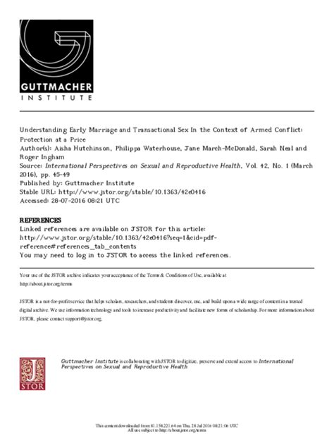 Pdf Understanding Early Marriage And Transactional Sex In The Context