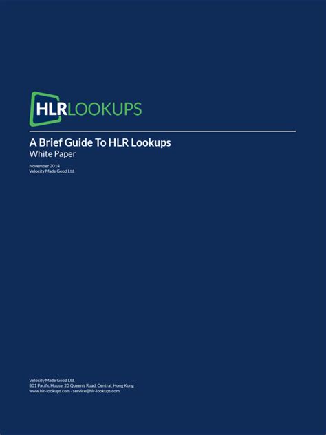 A Brief Guide To Hlr Lookups Pdf Electronics Digital Technology