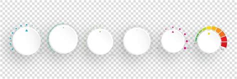 Premium Vector Adjustment Dial Volume Level Knob Rotary Dials With Round Scale And Round