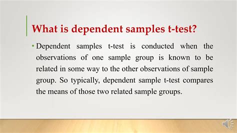 lecture 8 dependent samples t test pptx education