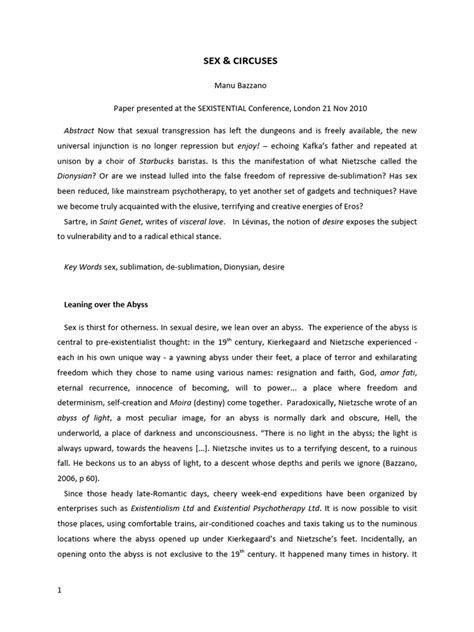 Sex And Circuses Pdf Friedrich Nietzsche Existentialism