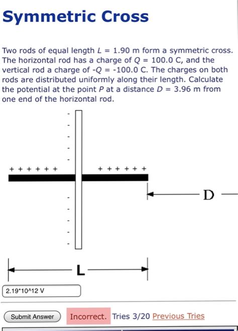 solved symmetric cross two rods of equal length l 1 90 m
