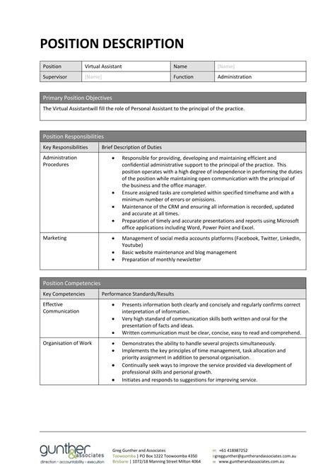 Best 12 17 Job Description Templates Examples Artofit