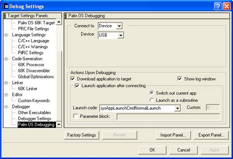 Codewarrior 93 Does Not Recognize My Palms For Debugging Rpalm