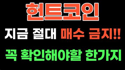 헌트코인 지금 절대 매수금지 꼭 확인해야할 한가지 헌트코인 헌트 헌트코인전망 스택스 메탈 카바 Youtube