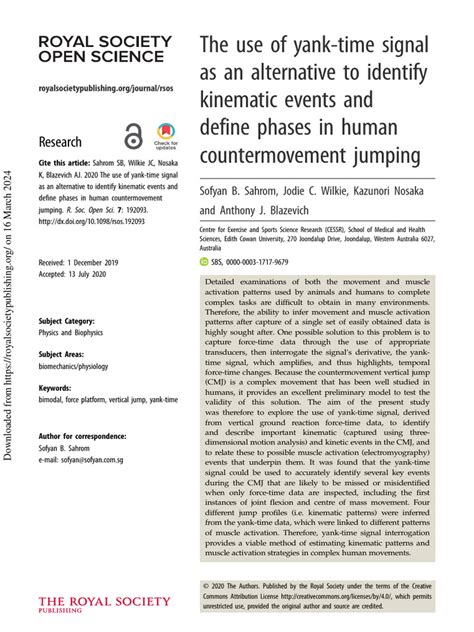 Sahrom Et Al 2020 The Use Of Yank Time Signal As An Alternative To Identify Kinematic Events And
