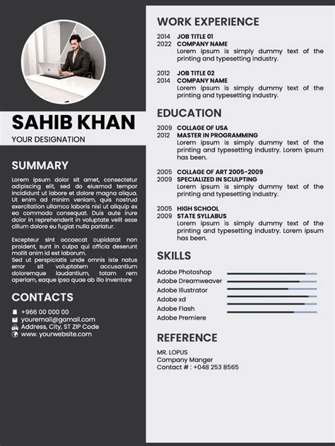 1 Page Resume Template Word Cv Template For Free