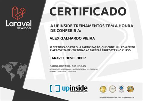 Certificado Laravel Developer Upinside Pdf