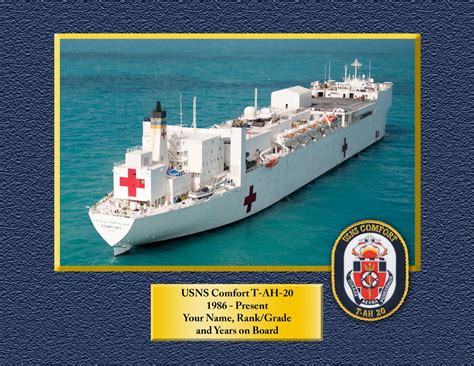 Usns Comfort T Ah 20 Custom Personalized 85 X 11 Print Of Us Navy