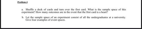 Solved Problem A Shuffle A Deck Of Cards And Turn Over Chegg