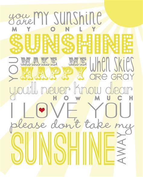 You Are My Sunshine Free Printable Designer Blogs Sunshine