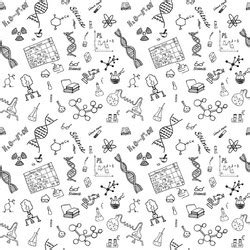 Physics And Sciense Seamless Pattern With Sketch Vector Image