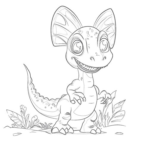 Dilophosaurus Coloring Page Coloring Pages Mimi Panda