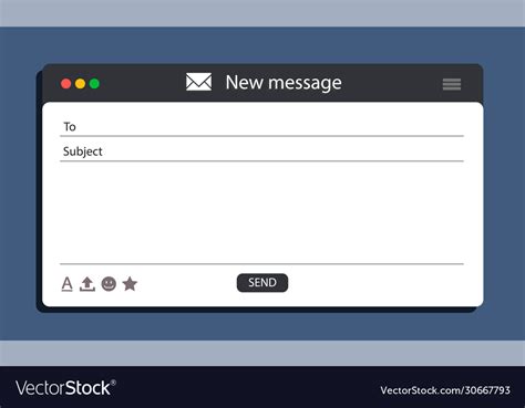 Email Interface Banner For Browser Message Blank Vector Image