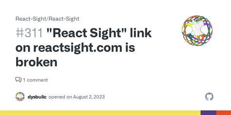 React Sight Link On Is Broken · Issue 311 · React